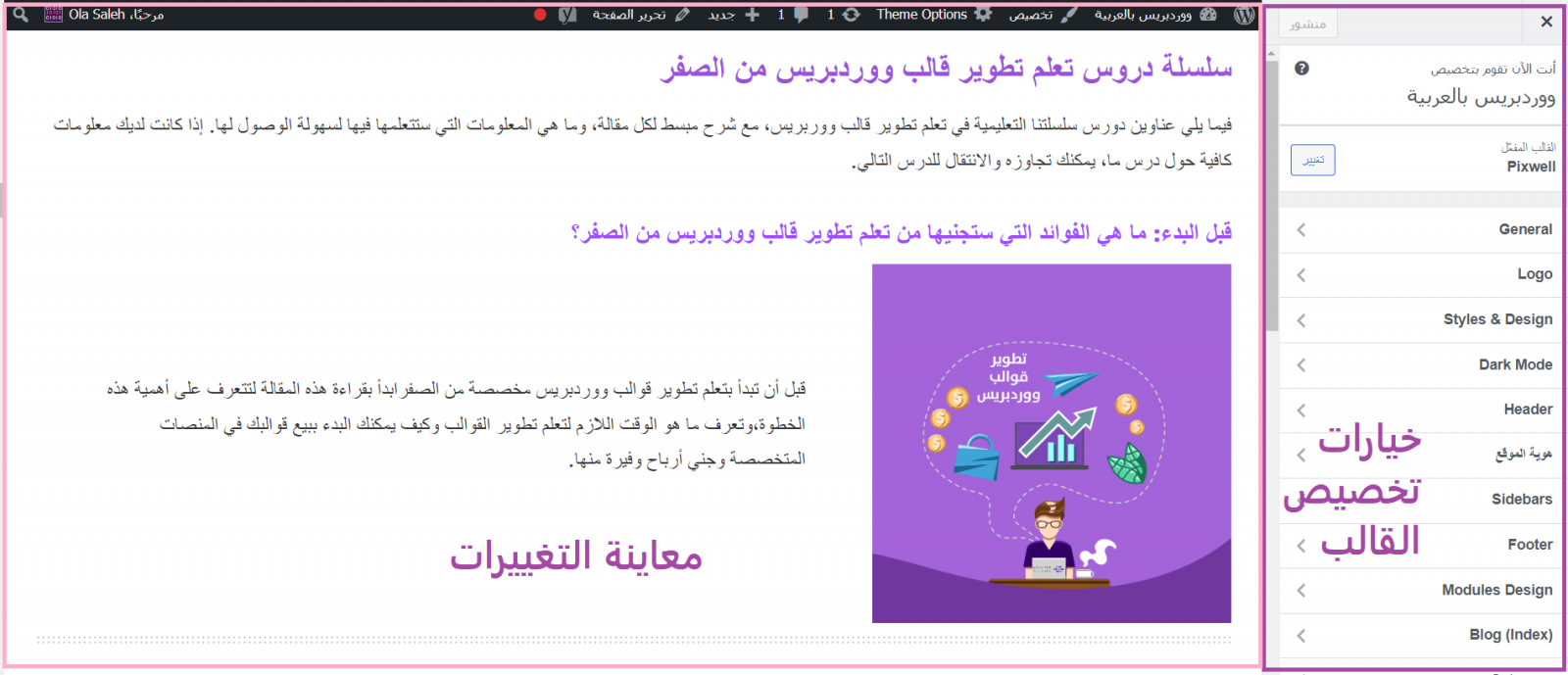 تعلم تخصيص قالب ووردبريس برمجيًا من خلال الواجهة Theme Customization API - ووردبريس بالعربية